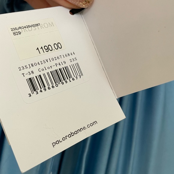 Paco Rabanne | Dresses | Paco Rabanne Blue Second Skin Long Sleeve ...